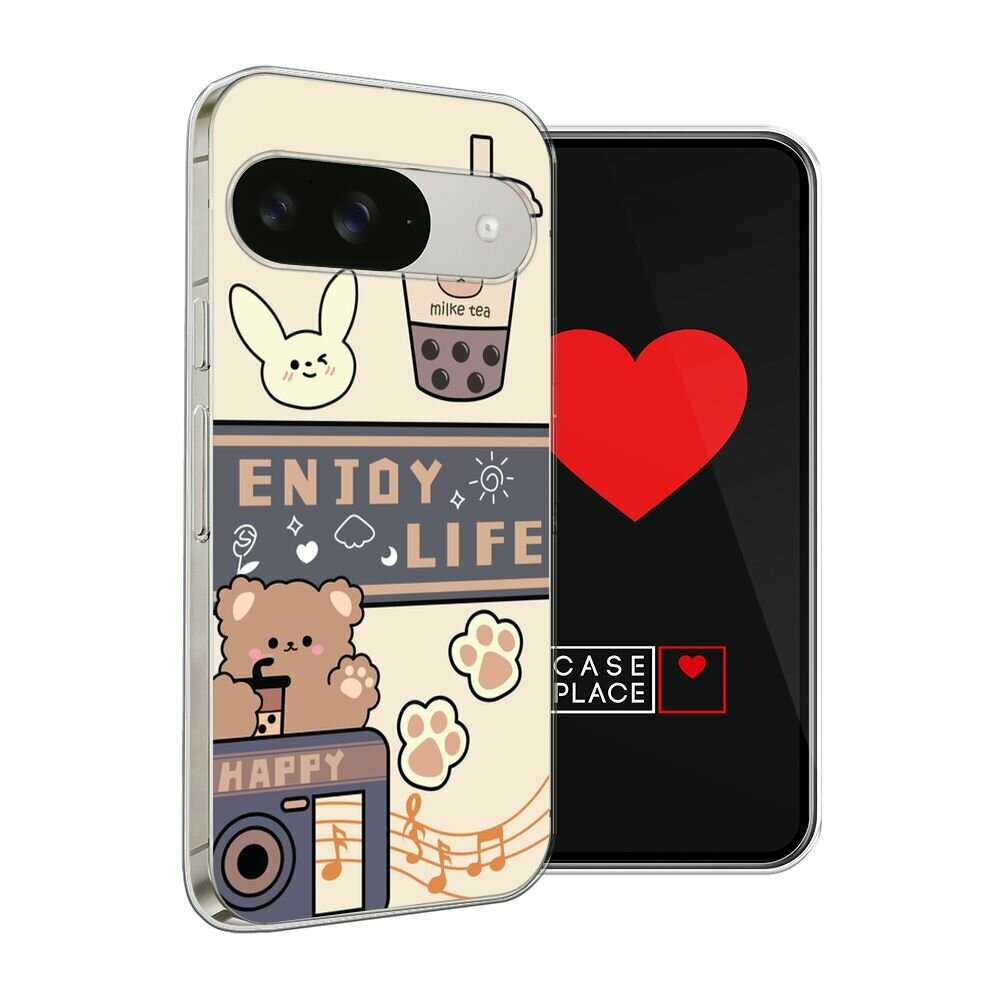 Чехол на Google Pixel 9 / Гугл Пиксель 9 с принтом "Enjoy life 1" — фото 1