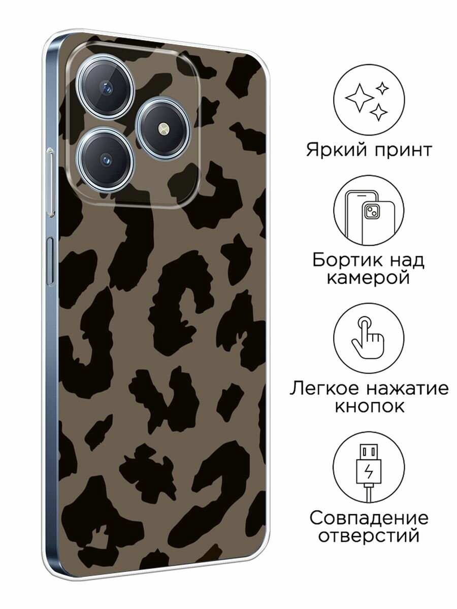 Чехол на Realme C63 / Реалми С63 с принтом "Леопардовые пятна паттерн 1" — фото 1