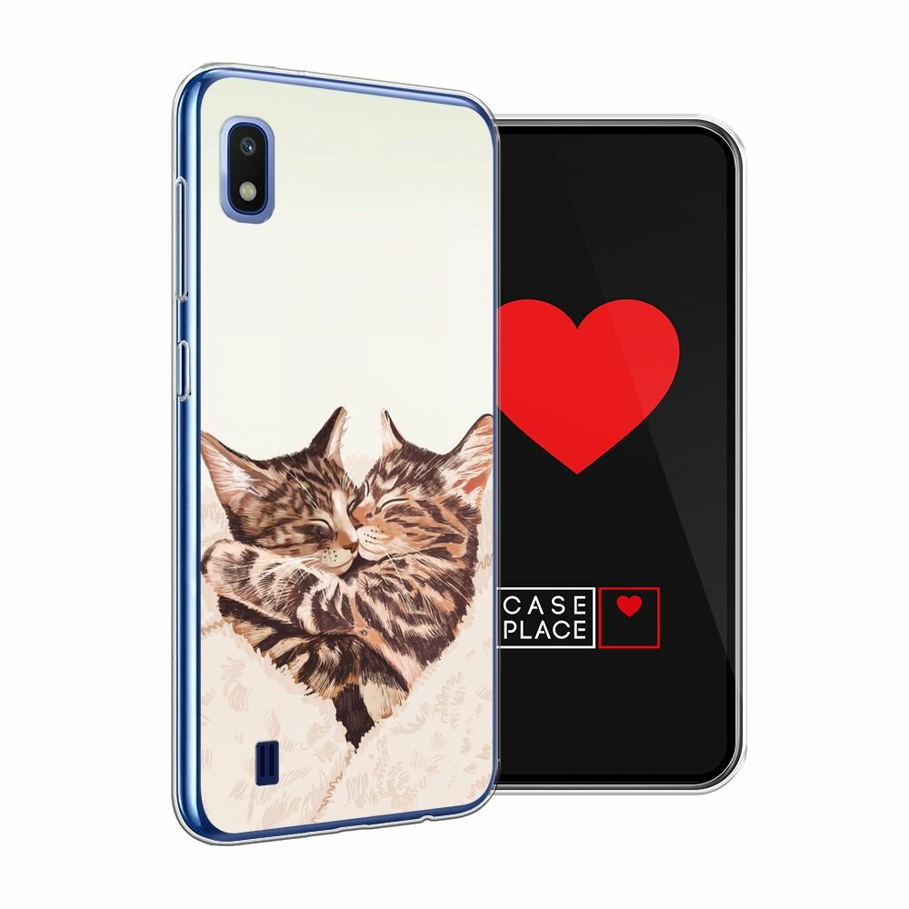 Чехол на Samsung Galaxy A10 / Самсунг Галакси А10 с принтом "Влюбленные котейки - 14 февраля" — фото 1