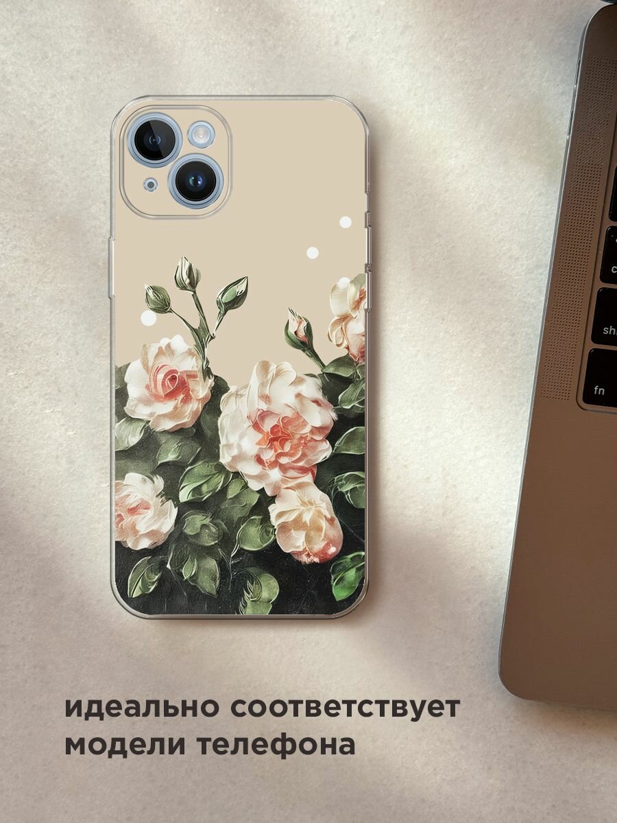 Чехол на Apple iPhone 14 / Айфон 14 с принтом "Цветочная картина 1" — фото 1