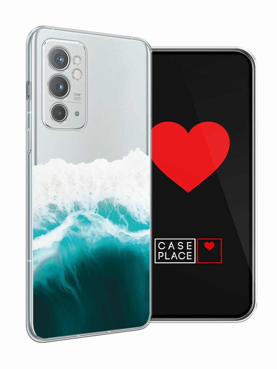 Чехол на OnePlus 9RT / ВанПлас 9RT с принтом "Большая волна", прозрачный — фото 1
