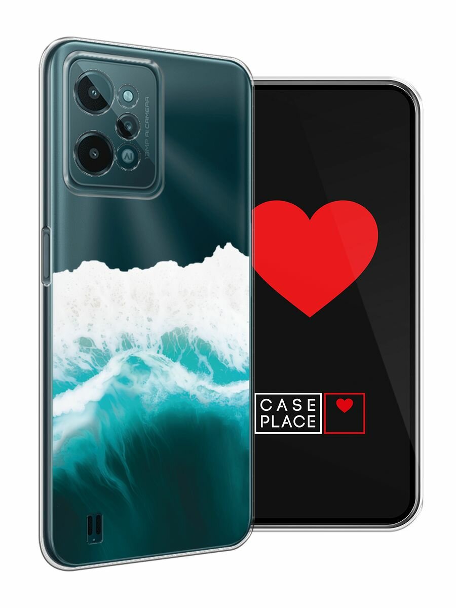 Чехол на Realme C31 / Реалми C31 с принтом "Большая волна", прозрачный — фото 1