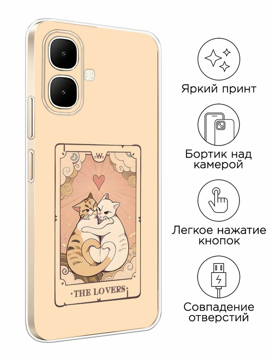 Чехол на Infinix Smart 10 / Инфиникс Смарт 10 с принтом "The lovers cats 1 - 14 февраля" — фото 1