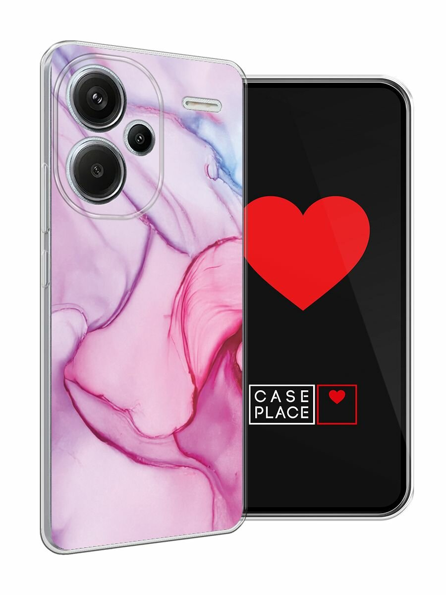 Чехол на Xiaomi Redmi Note 13 Pro+ / Сяоми Редми Нот 13 Про + с принтом "Розовые мраморные разводы" — фото 1