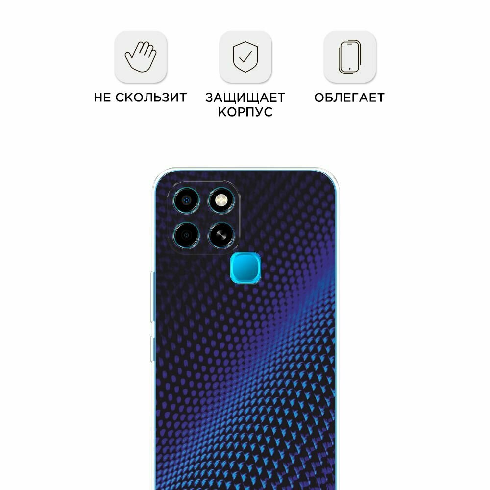 Чехол на Infinix Smart 6 / Инфиникс Смарт 6 с принтом "Синий карбон" — фото 1