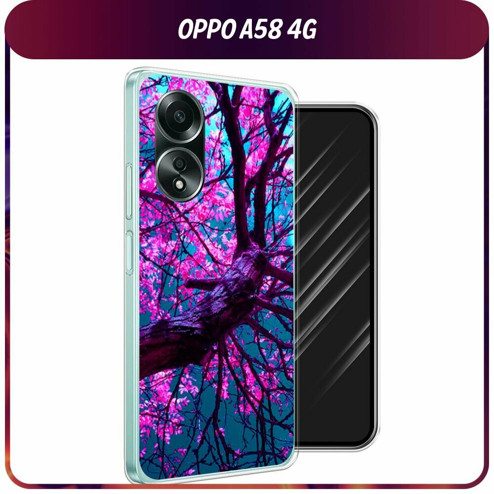 Чехол на Oppo A58 4G / Оппо A58 4G с принтом Фиолетовое дерево