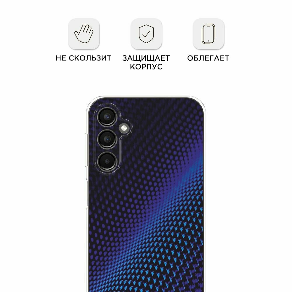 Чехол на Samsung Galaxy A24 / Самсунг Галакси A24 с принтом "Синий карбон" — фото 1