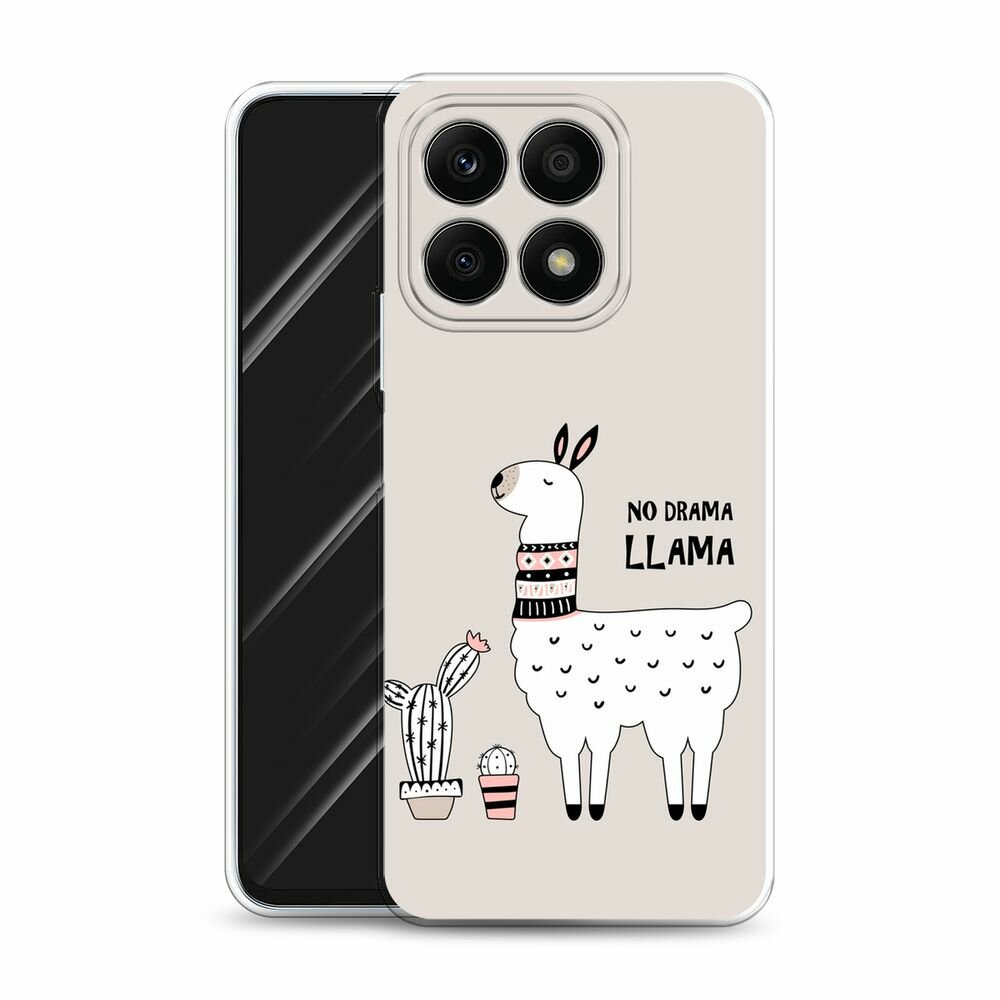 Силиконовый чехол на Honor X8A / Хонор X8A с принтом No drama LLama — фото 1