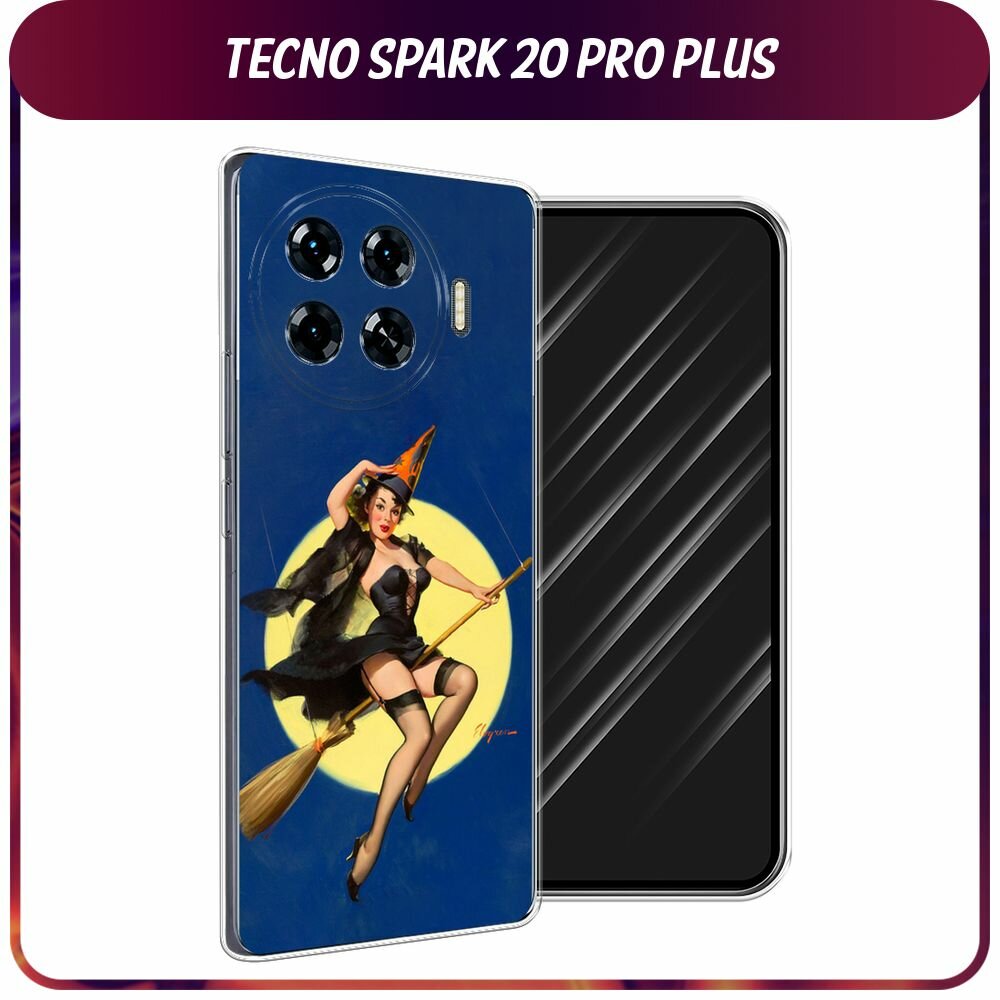 Чехол на Tecno Spark 20 Pro Plus / Текно Спарк 20 Про Плюс с принтом Pin-Up Witch
