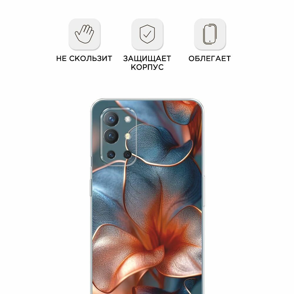 Чехол на OnePlus 9R / ВанПлас 9R с принтом "Жемчужные цветы" — фото 1