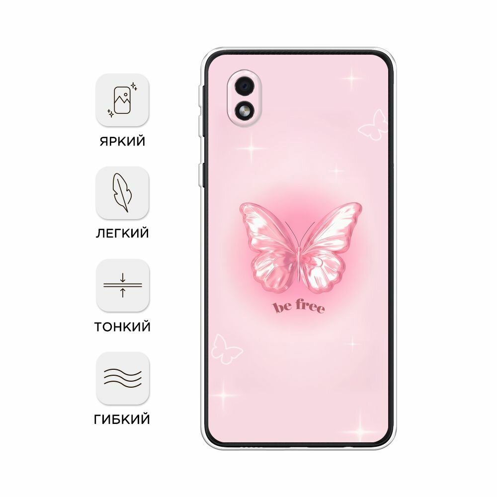 Чехол на Samsung Galaxy A01 Core / Самсунг Галакси А01 Core с принтом "Be free butterfly 1" — фото 1