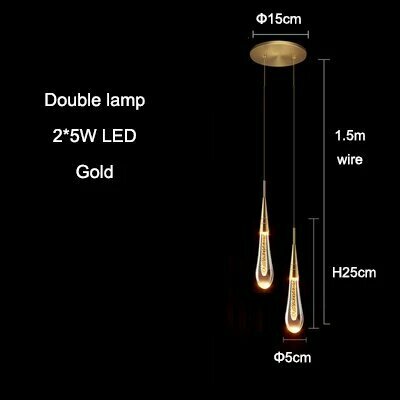 Светильник "Капля Дождя", светодиодный, 10Вт, черный/золотистый