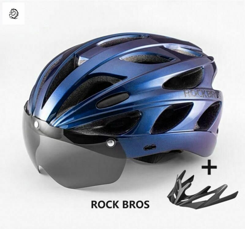 Шлем велосипедный ROCK BROS Bike Helmet, защитный спортивный, солнцезащитный визор, козырек в комплекте, экипировка для скутера, самоката, электросамоката, белый