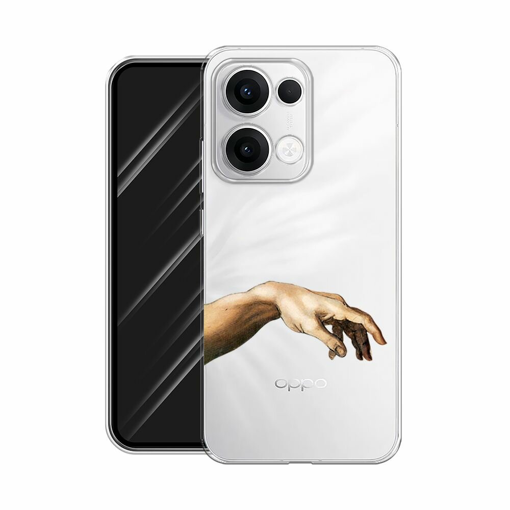 Чехол на Oppo Reno 13 / Оппо Рено 13 с принтом Creazione di Adamo 1, прозрачный — фото 1