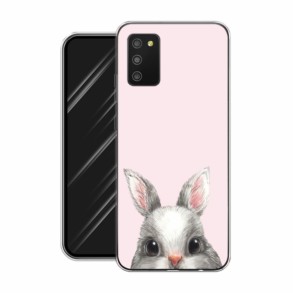 Чехол на Samsung Galaxy A02s / Самсунг Галакси A02s с принтом "Карандашный кролик 1 - 8 марта" — фото 1
