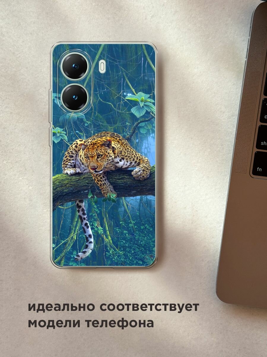 Чехол на Poco X7 Pro / Поко X7 Про с принтом "Леопард охотник" — фото 1