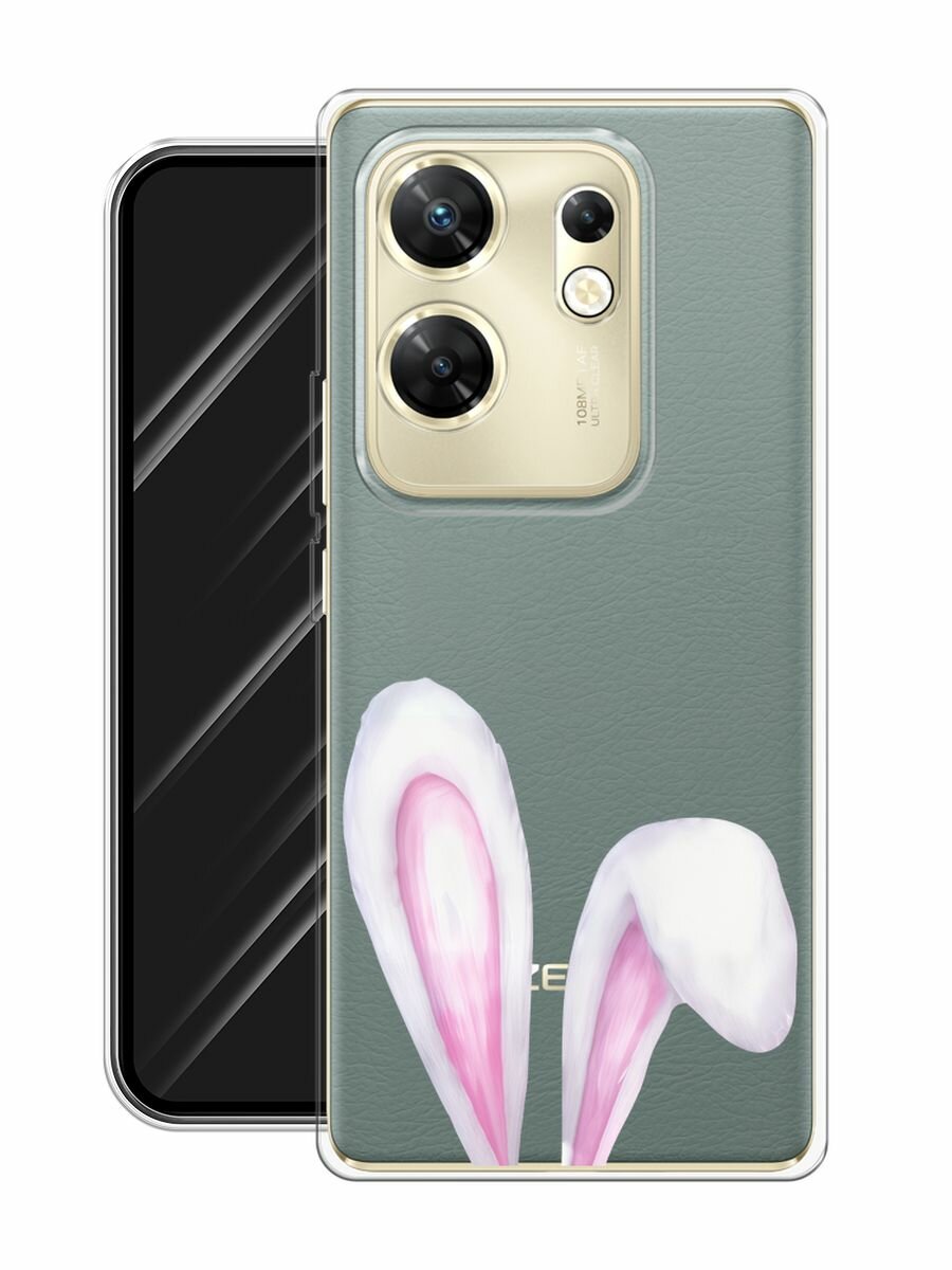 Чехол на Infinix Zero 30 4G / Инфиникс Зеро 30 4G с принтом "Кроличьи уши 2", прозрачный — фото 1