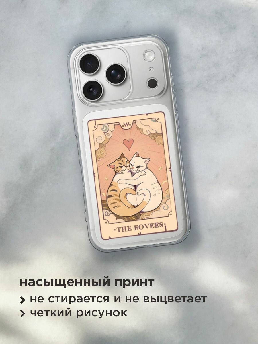 Чехол на Apple iPhone 17 Pro / Айфон 17 Про с принтом "The lovers cats 2 - 14 февраля", прозрачный — фото 1