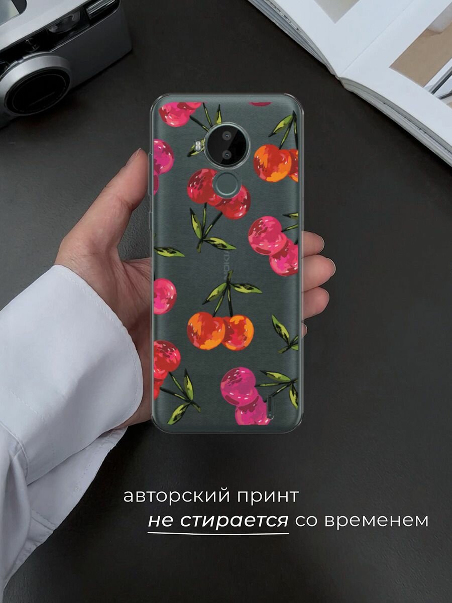 Чехол на Nokia C30 / Нокия C30 с принтом "Яркие вишни" — фото 1