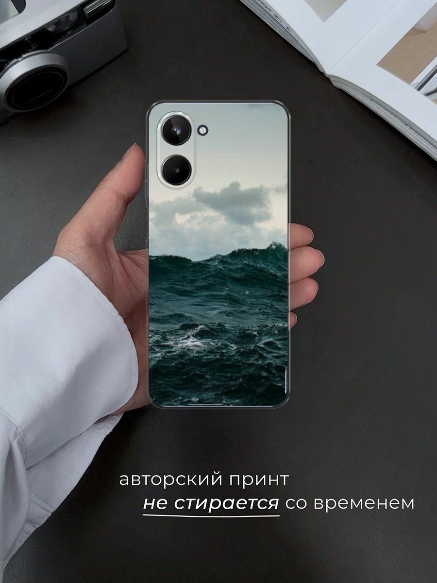 Силиконовый чехол на Realme 10 4G / Реалми 10 4G с принтом "Волны 11" — фото 1