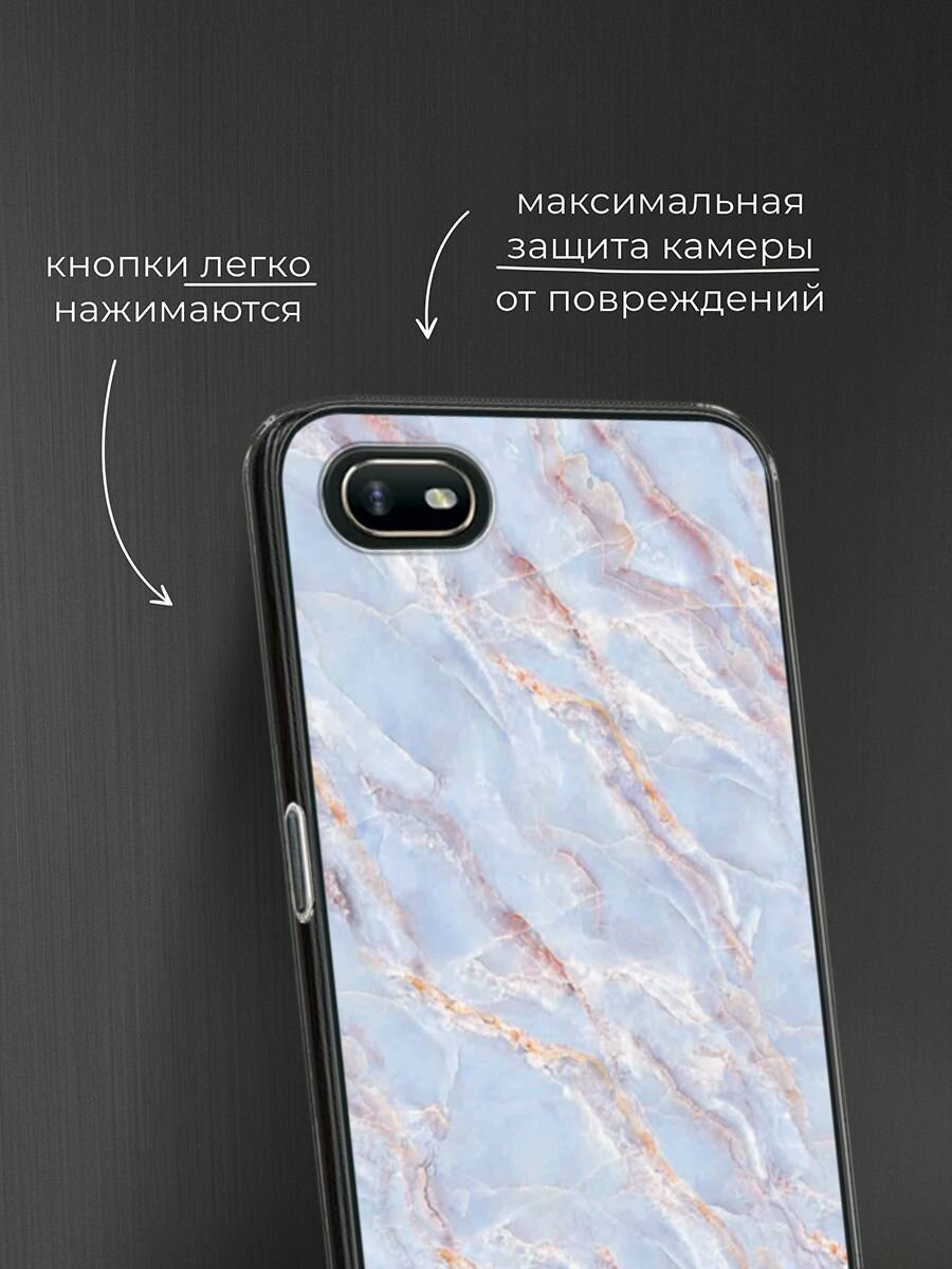 Силиконовый чехол на Oppo A1k / Оппо А1к с принтом "Сиреневый мрамор" — фото 1