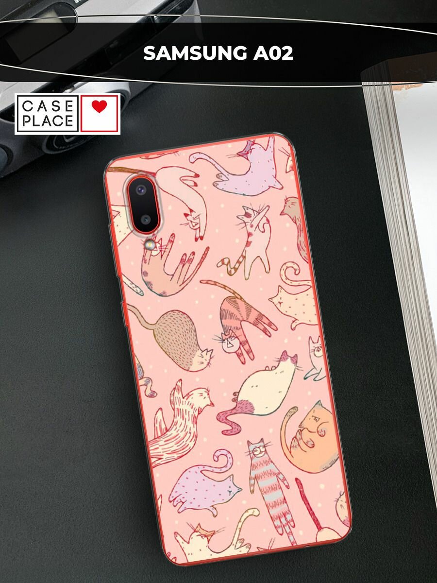 Чехол на Samsung Galaxy A02 / Самсунг Галакси А02 с принтом "Розовое счастье"