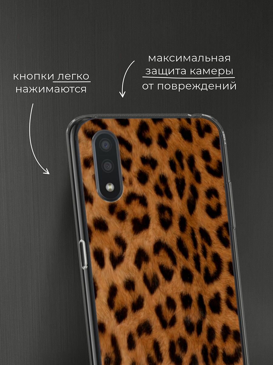 Чехол на Samsung Galaxy A01 / Самсунг Гэлакси А01 с принтом "Мех леопарда" — фото 1