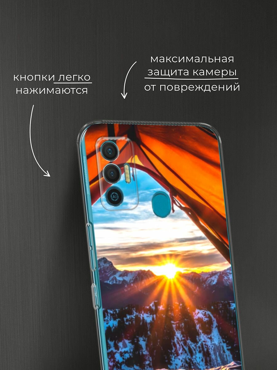 Силиконовый чехол на Tecno Spark 7 / Техно Спарк 7 с принтом "Горы 7" — фото 1