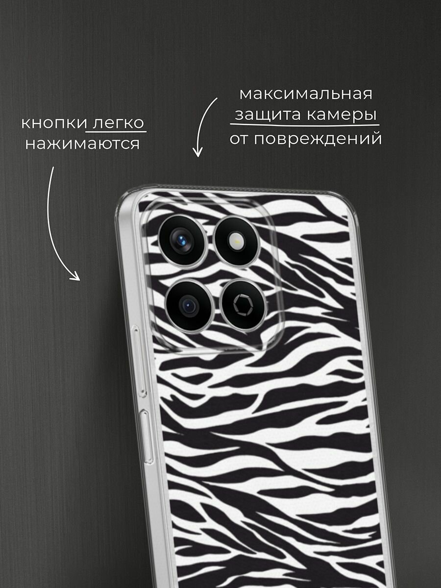 Силиконовый чехол на Honor X7c / Хонор X7c с принтом "Принт зебра" — фото 1
