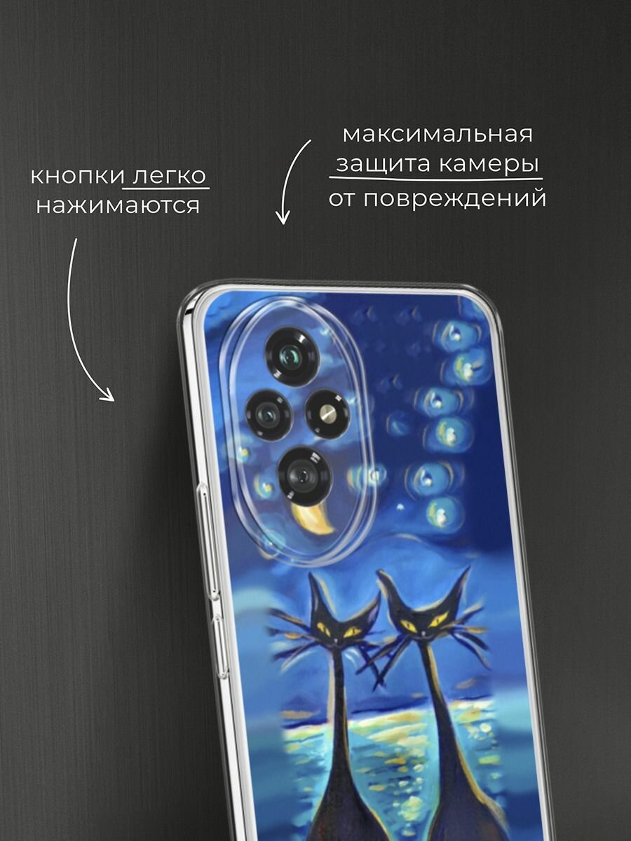 Чехол на Honor 200 / Хонор 200 с принтом "Влюбленные котики 7" — фото 1