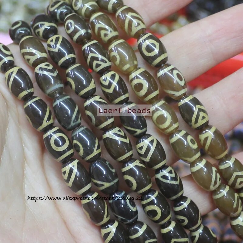 10 шт, круглые бусины из агата Дзи, лаerf beads