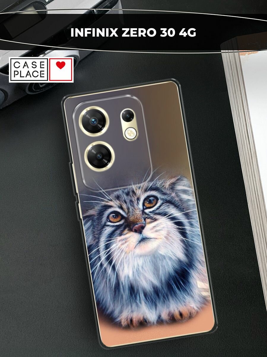 Чехол на Infinix Zero 30 4G / Инфиникс Зеро 30 4G с принтом "Кот манул 2"