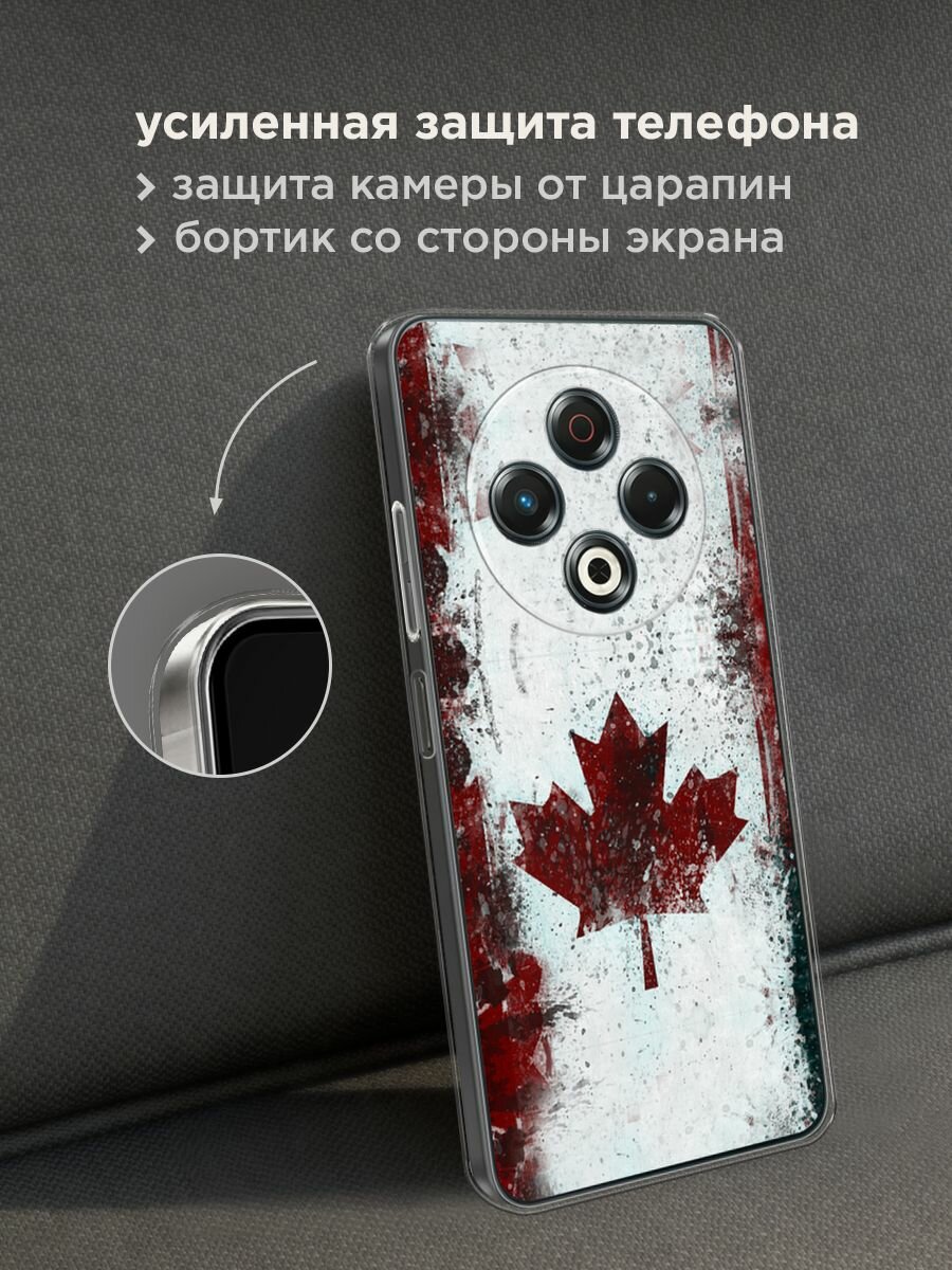 Силиконовый чехол на Tecno Spark 30 / Текно Спарк 30 с принтом "Канада" — фото 1