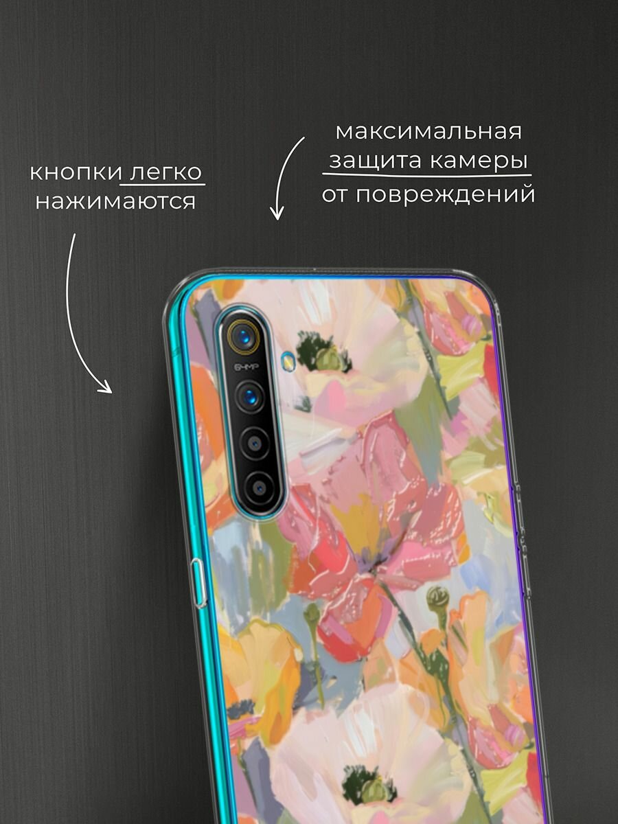 Чехол на Realme XT / Реалми XT с принтом "Акварельные анемоны" — фото 1