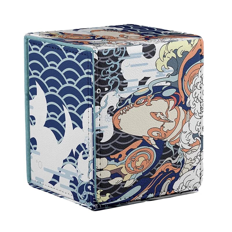 Коробка для колоды карт подходит для YGO MTG, 100+ ящик для хранения карт, торговые карточные игры, коробка для хранения карт из искусственной кожи, чехол для колоды карт