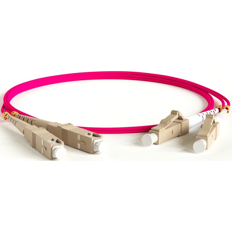 Патч-корд волоконно-оптический Hyperline FC-D2-504-LC/PR-SC/PR-H-1M-LSZH-MG 1.0m