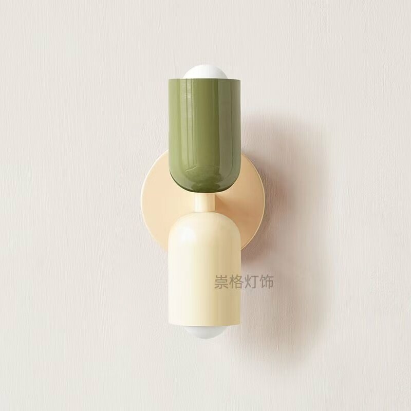 Настенный светильник BANMENG, двойная головка, Тёплый белый (2700-3500 K), Beige, Белый
