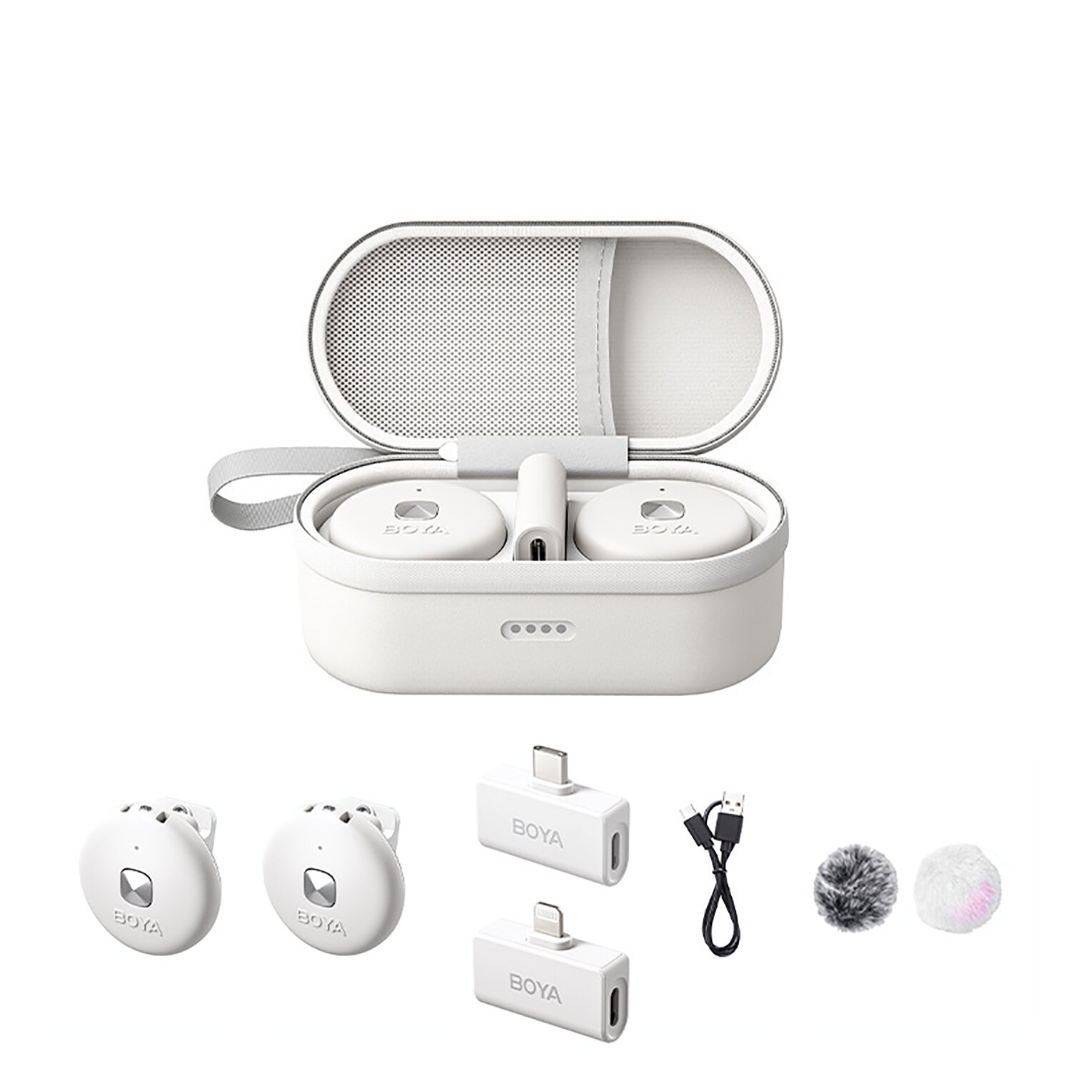 BOYA Omic Микрофон беспроводной лавальный соединитель Lightning / Typ-c / модель 2-в-1 кнопка приема запись шумоподавление