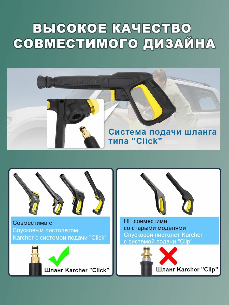 Премиальный аппарат Karcher K2K7 комплектуется эксклюзивным пистолетом высокого давления