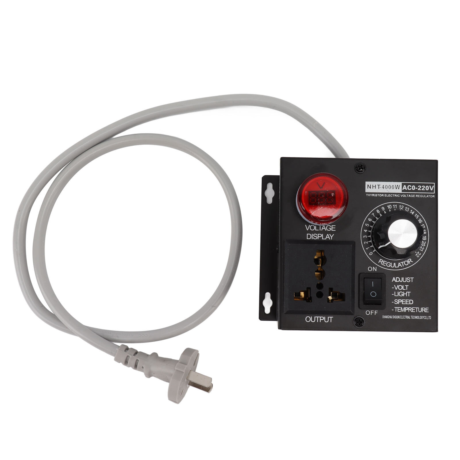 Электронный регулятор напряжения SCR 4000 Вт, регулятор скорости двигателя, диммер, термостат, широкое напряжение, 100–220 В, вилка стандарта США