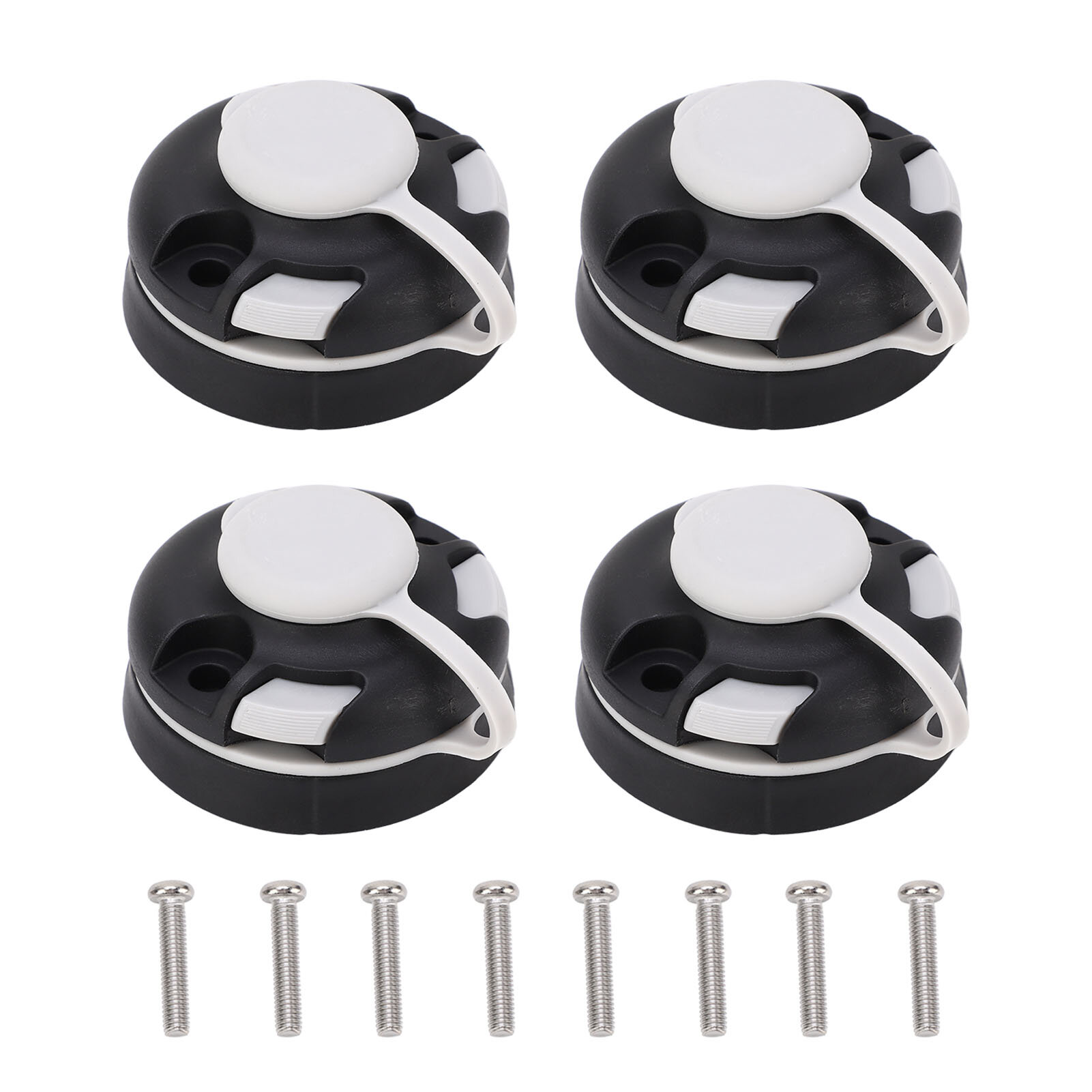 4Pcs Canoe Kayak Track Star Mount Base Black Simple Installation Round Inflatable Boat Mounting