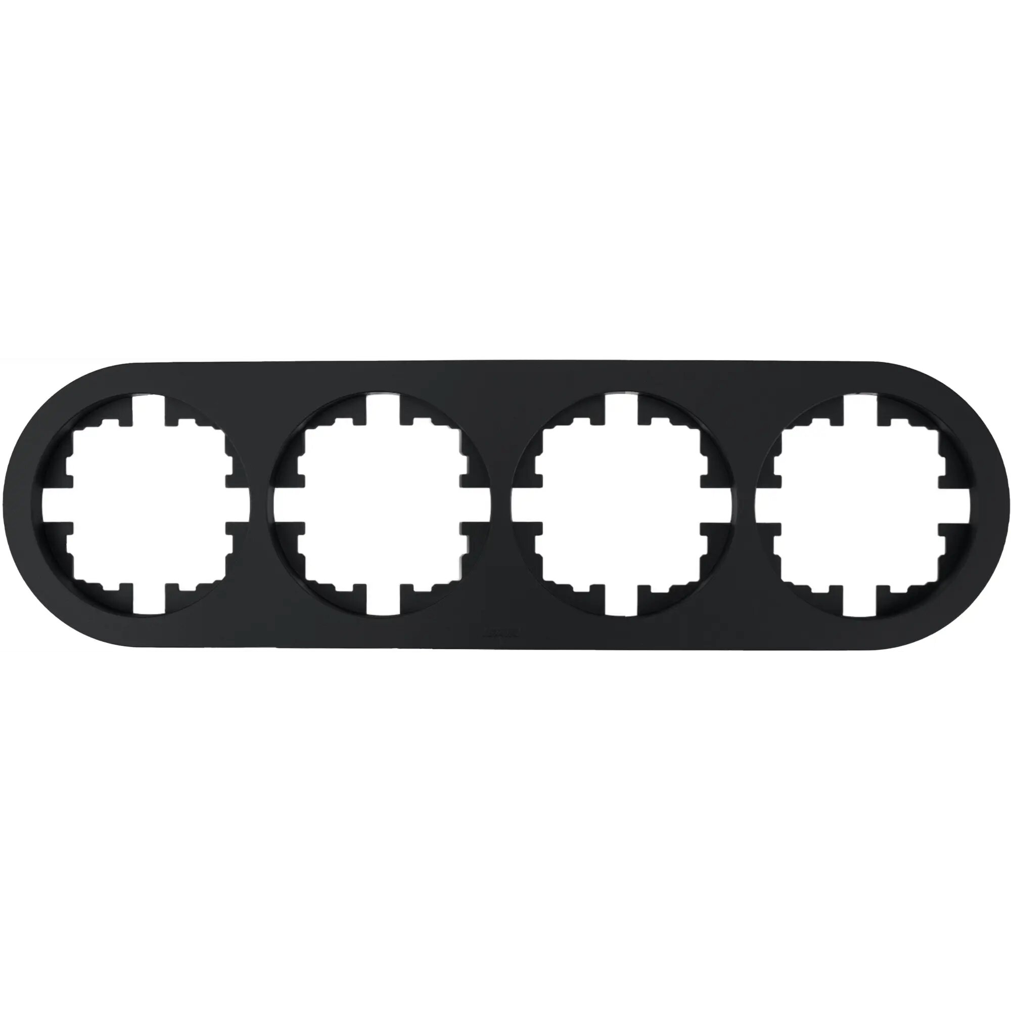 Osen рамка для розеток и выключателей 4 поста круглая черная монтажная панель