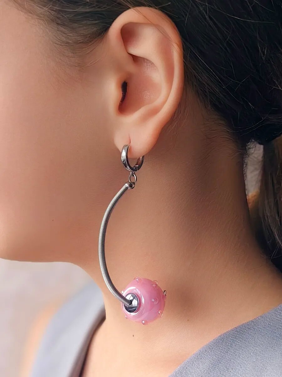 Моносерьга, муранское стекло