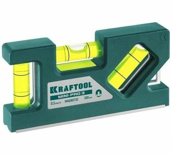 Магнитный компактный уровень KRAFTOOL 100 мм Mini-Pro 3 34861-010