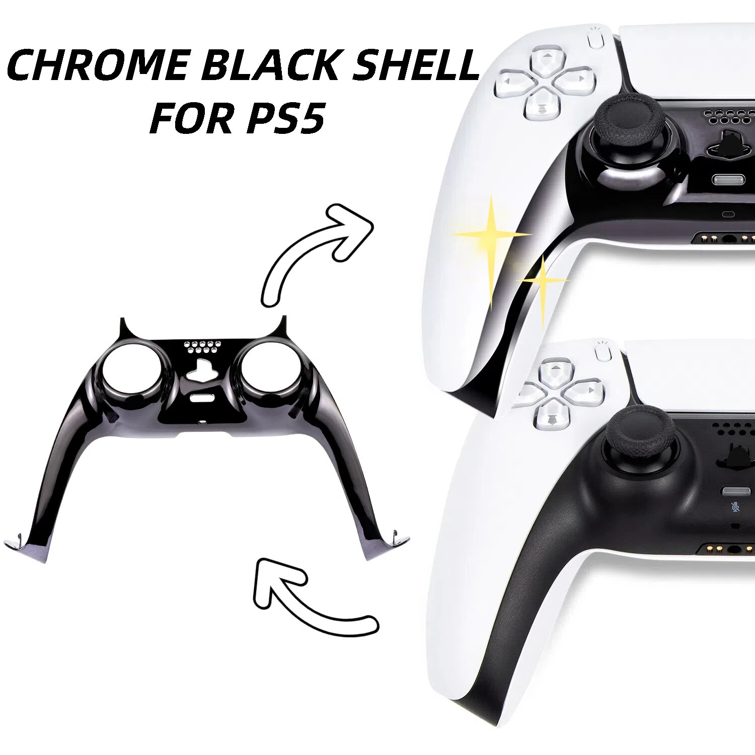 Хромированный чехол для контроллера PS5 Silver — фото 1