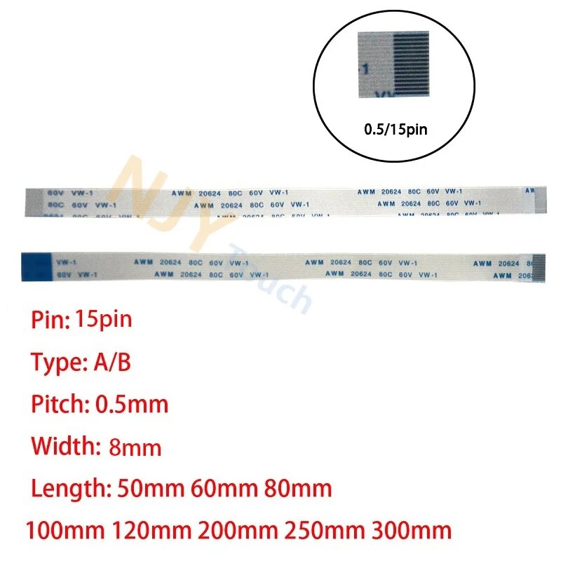 Кабель FFC FPC Reverse Side(B type) 15 контактов, 60mm