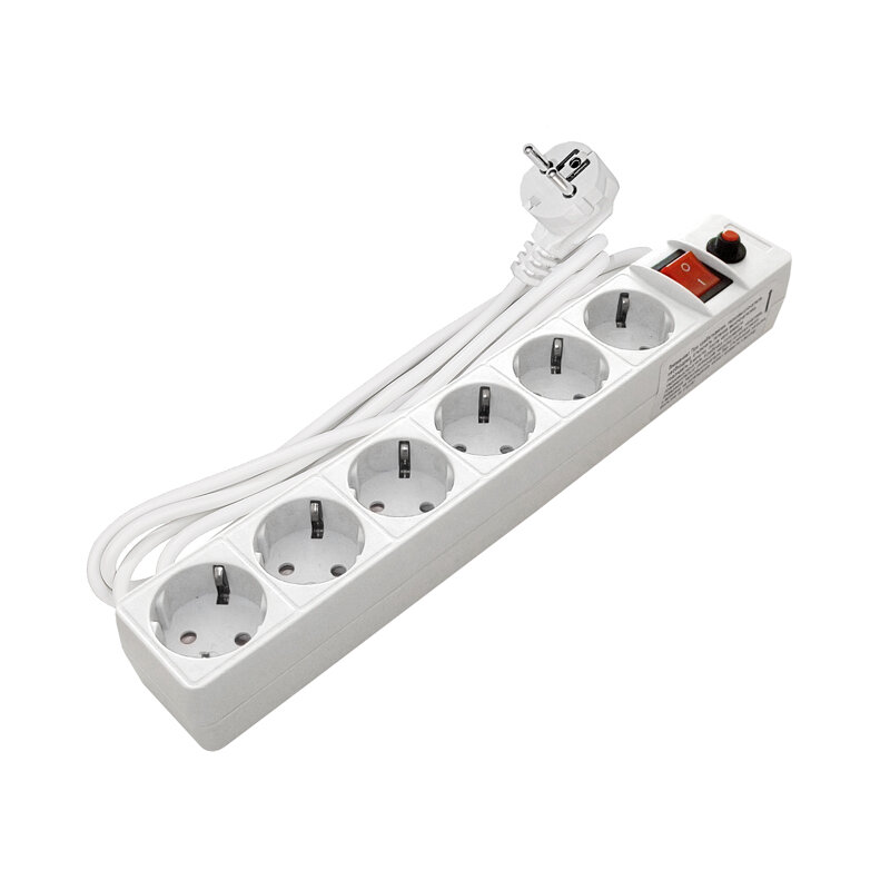 Сетевой фильтр Universal ПВС 3х0.75, белый, 3 м, 220В, IP20