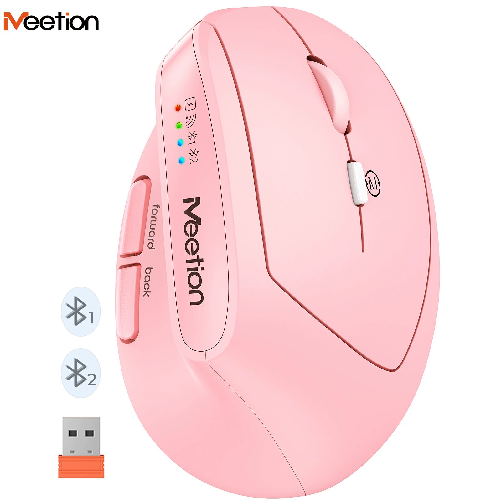 Беспроводной комплект клавиатуры и мыши MEETION/Mishen, эргономичный, с поддержкой Bluetooth, перезаряжаемый,