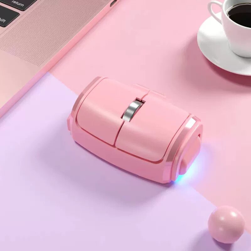 Беспроводная Bluetooth двойная модель мини-мышка для пальца, розовая, перезаряжаемая с USB-C, для смартфонов и