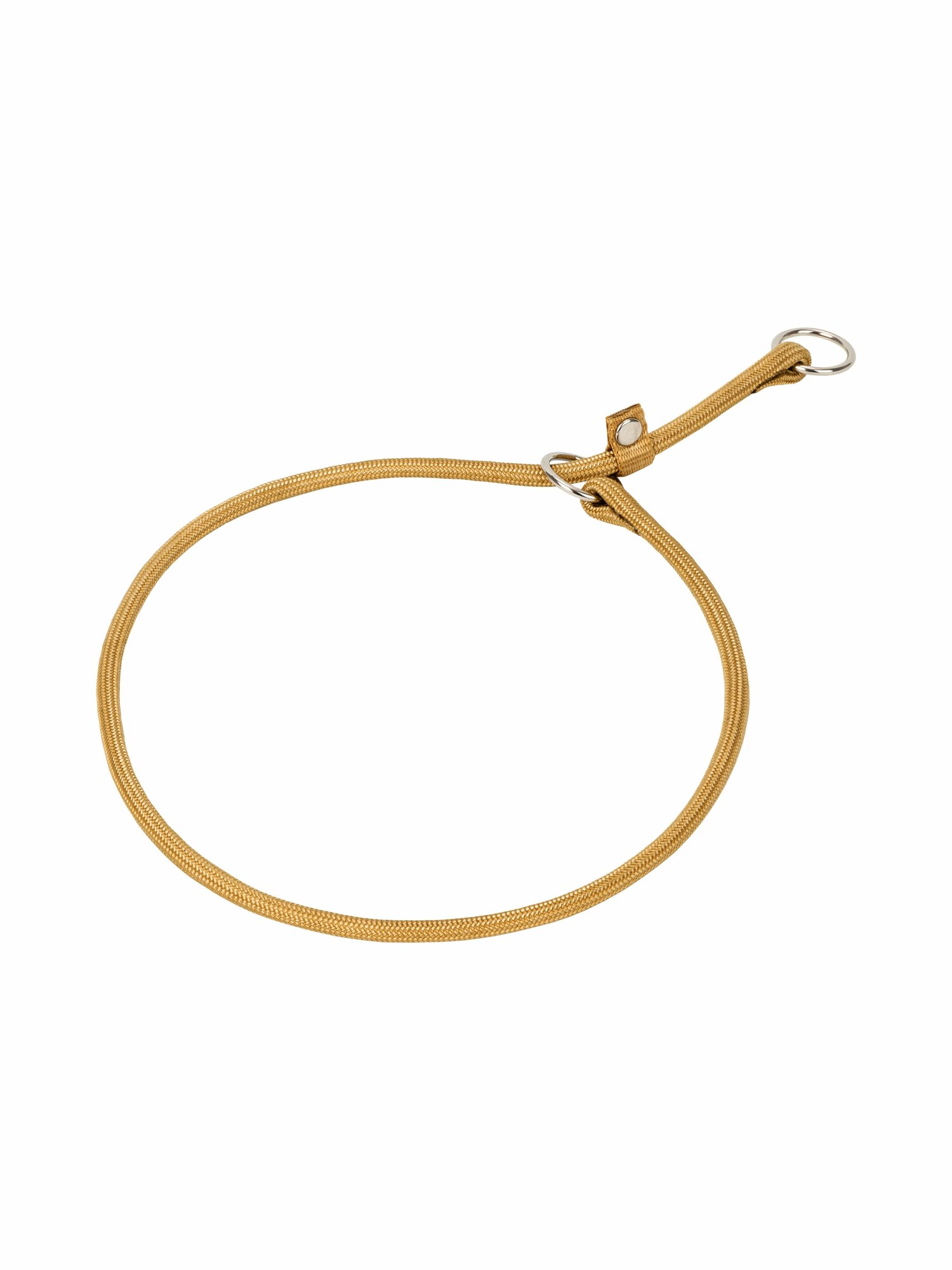 Ошейник-удавка для средних и крупных собак, с двумя кольцами, шнур 6мм, обхват шеи до 50см, золото, ZooOne, 76-2223